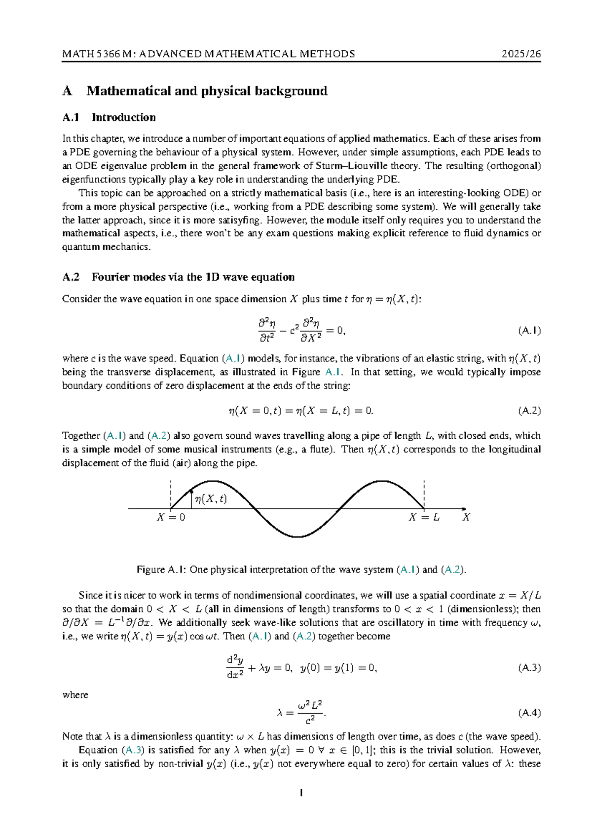 MATH 5366 M: ADVANCED MATH METHODS - Chapter A Overview - Studocu