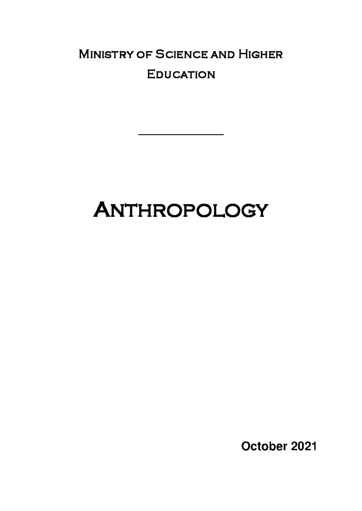 Anthropology - Unit 1 - Anthropology UNIT 1: INTRODUCING ANTHROPOLOGY 1 ...