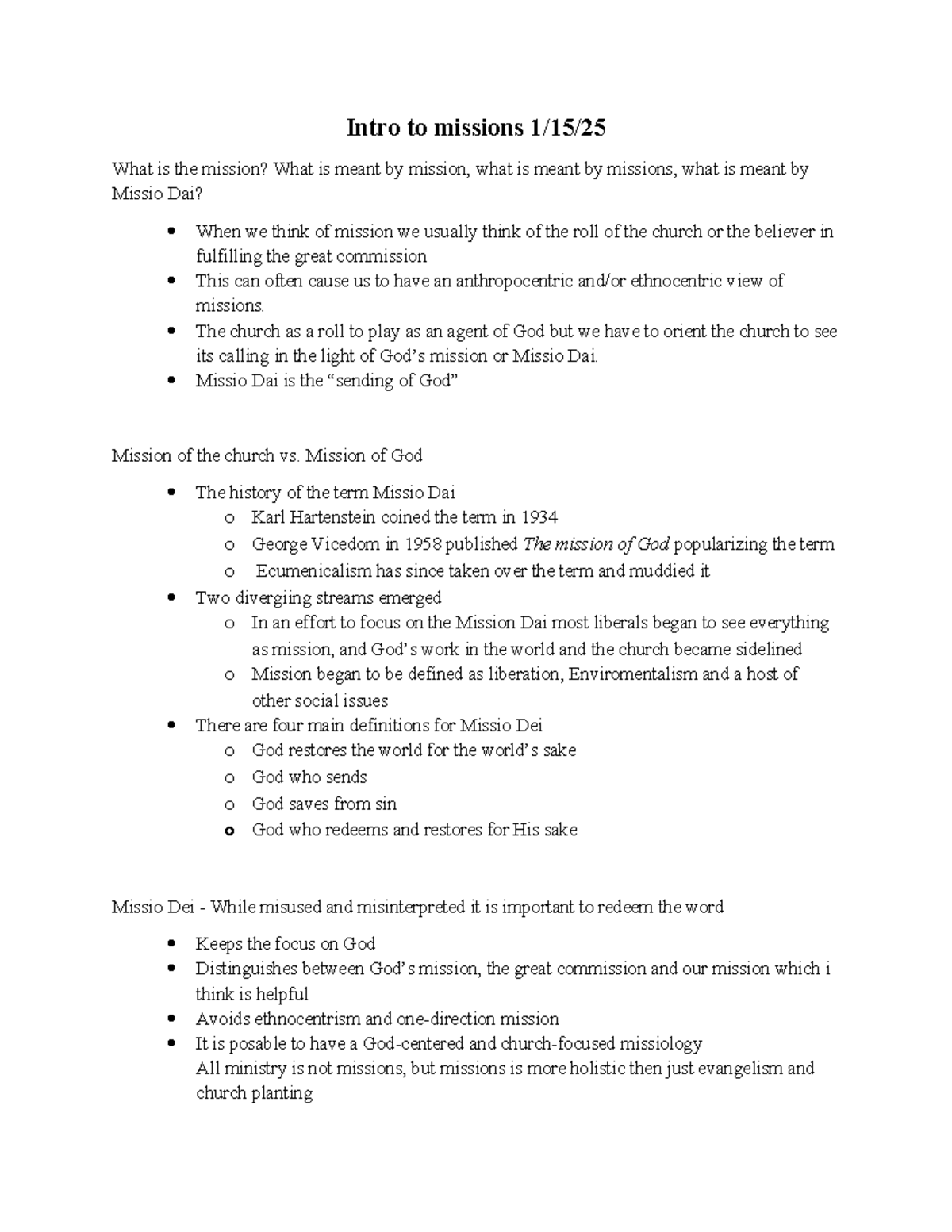 Missions Overview and Key Insights (Course Code: MISS 101) - Studocu