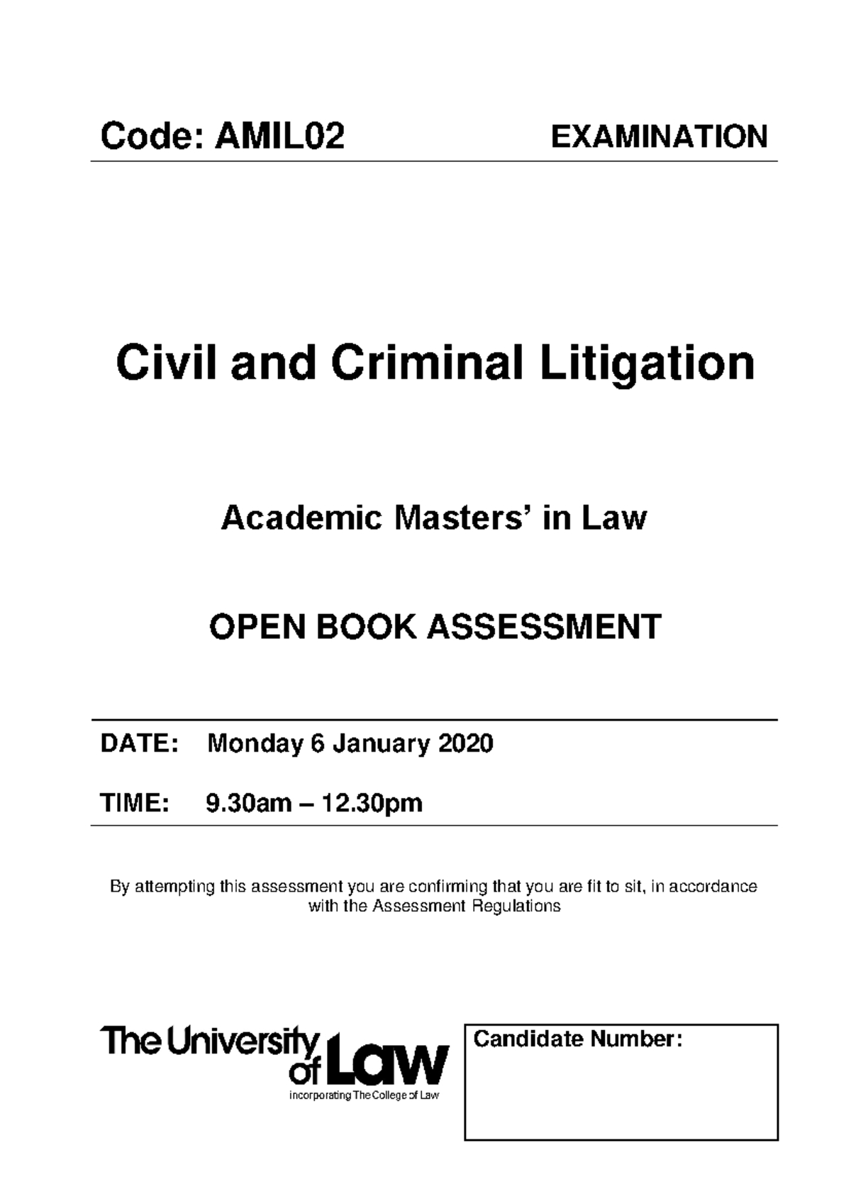 AMIL02 Final Exam: Civil and Criminal Litigation - Studocu