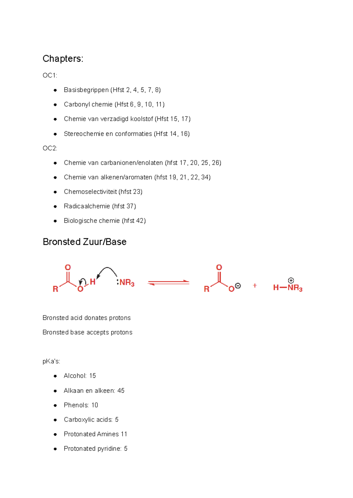 OC2 Chemie: Reacties & Mechanismen Overzicht van Hfst 17-42 - Studeersnel