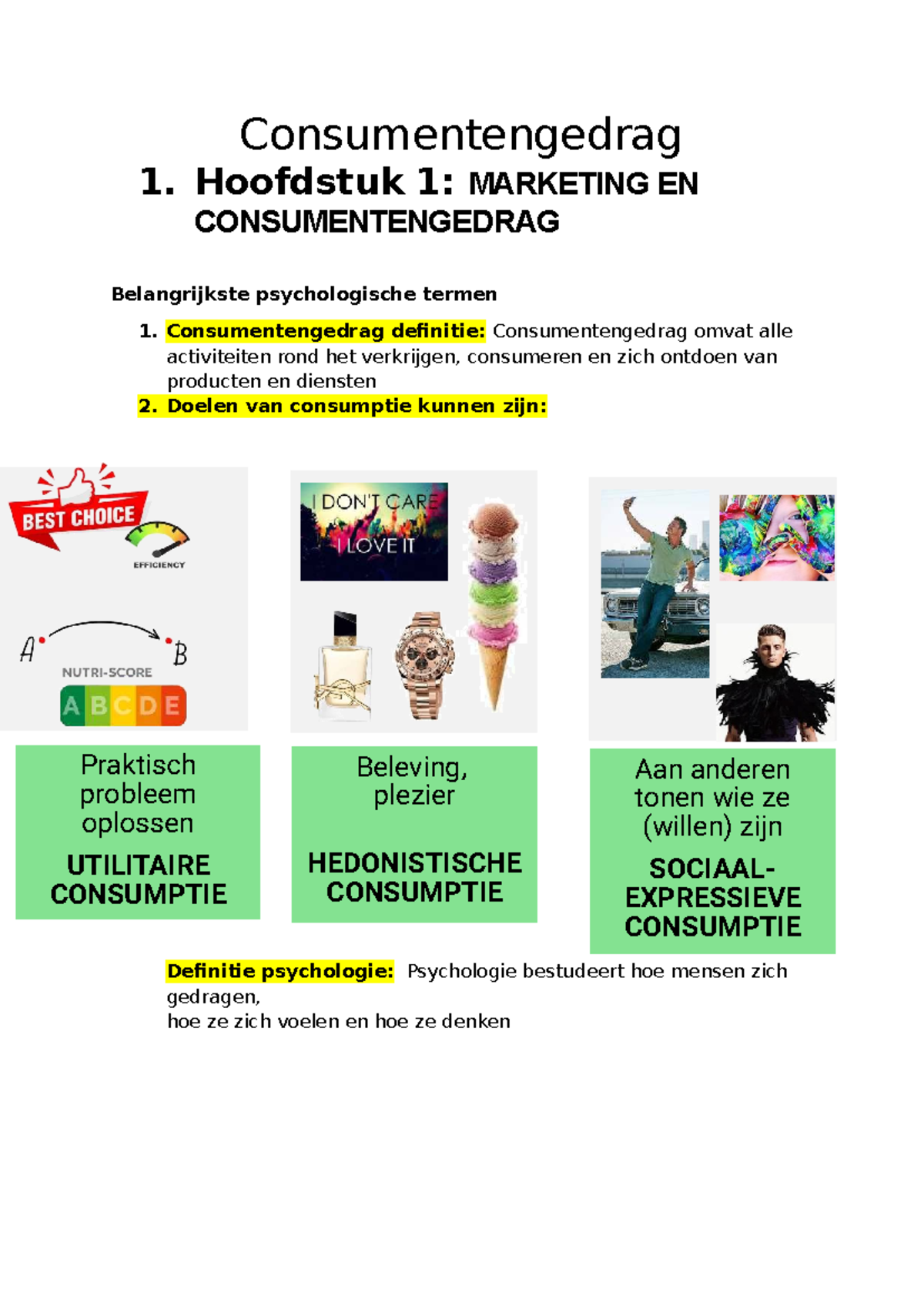 Consumentengedrag SS: Hoofdstukken over Marketing en Psychologie - Studocu