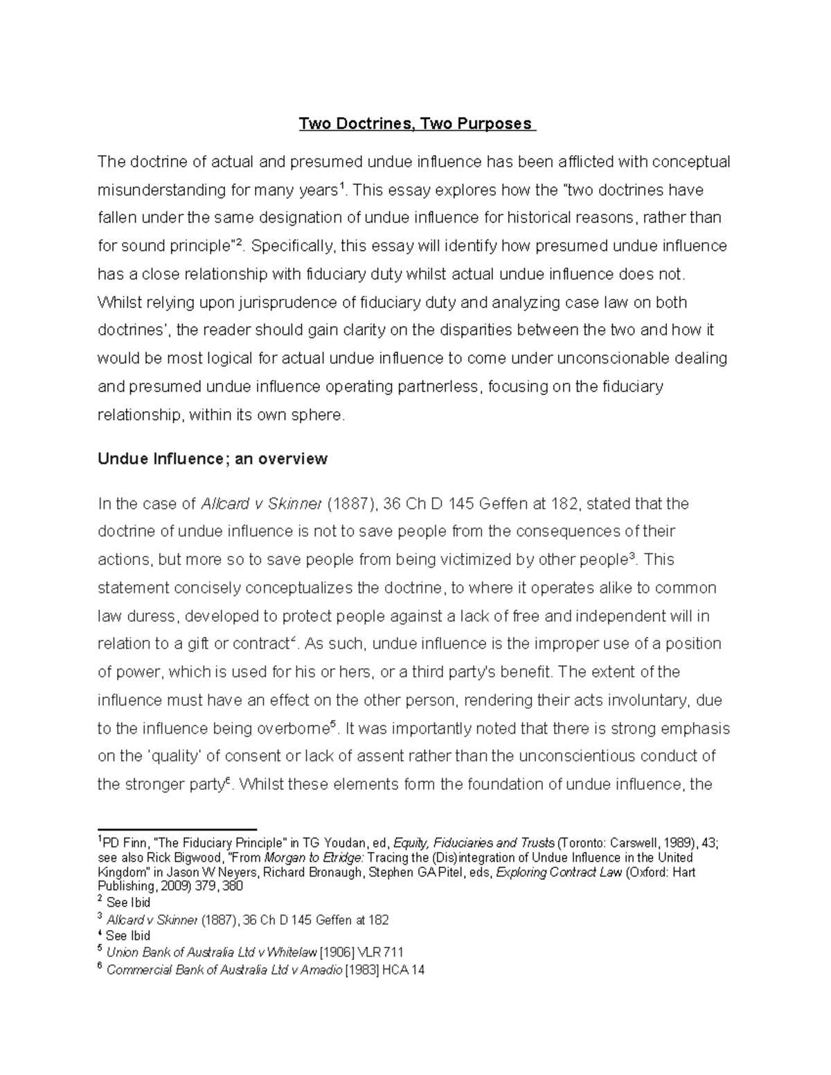 Exploring actual and presumed undue influence in fiduciary ...