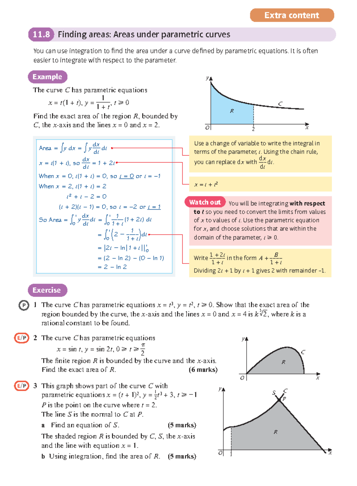 Calculating Areas Under Parametric Curves: Example and Exercises - Studocu
