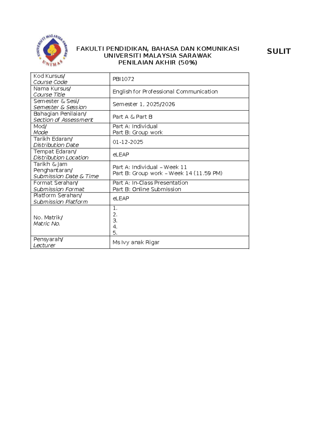 PBI1072 Final Assessment Submission Template for English Communication ...