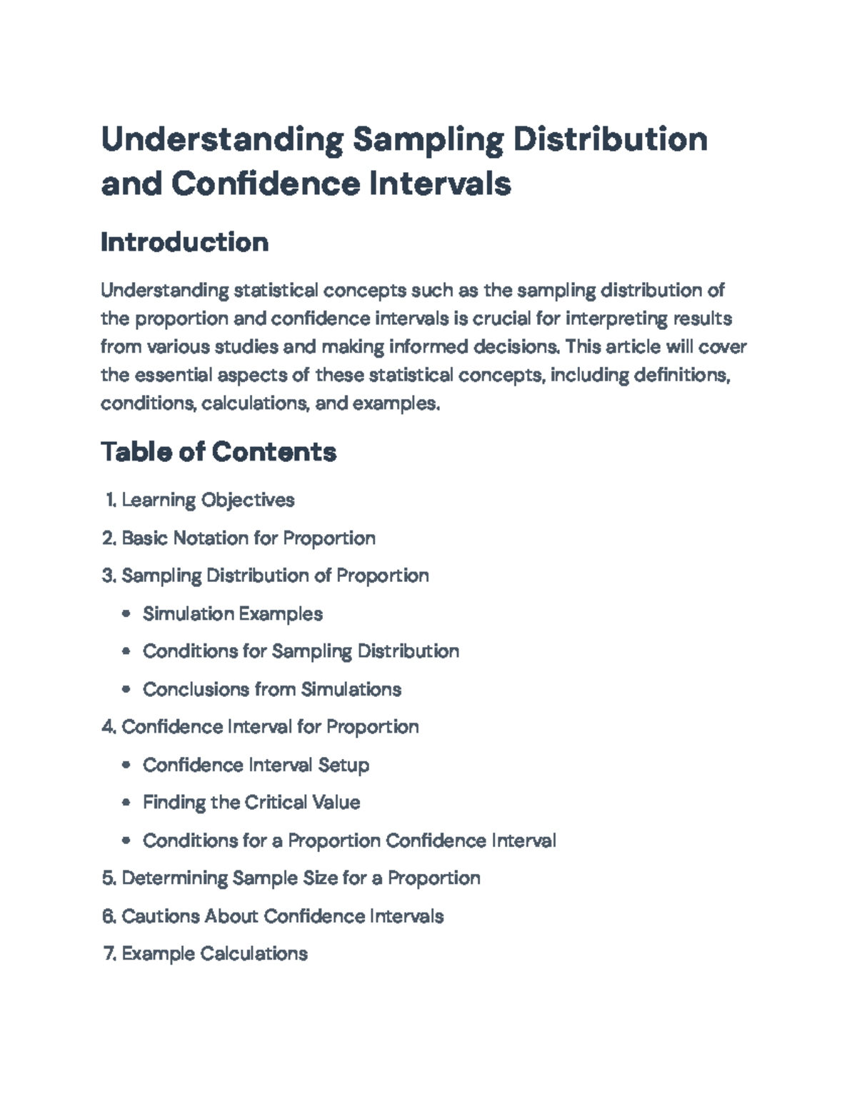 Understanding Sampling Distributions and Confidence Intervals (STAT 101) - Understanding ...