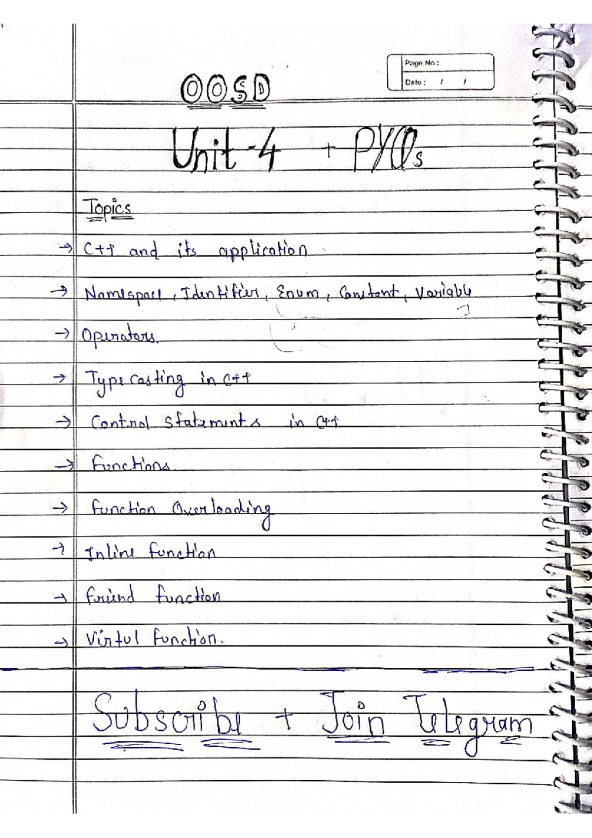 OOSD Unit 4 One Shot - Programming Concepts and Applications - Studocu
