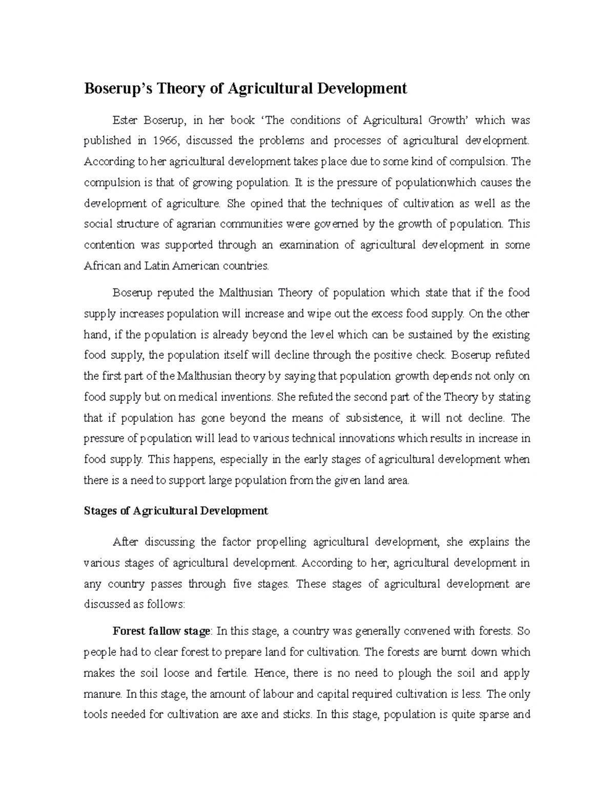 Mellor's Agricultural Development Theory: Three Phases Explained - Studocu