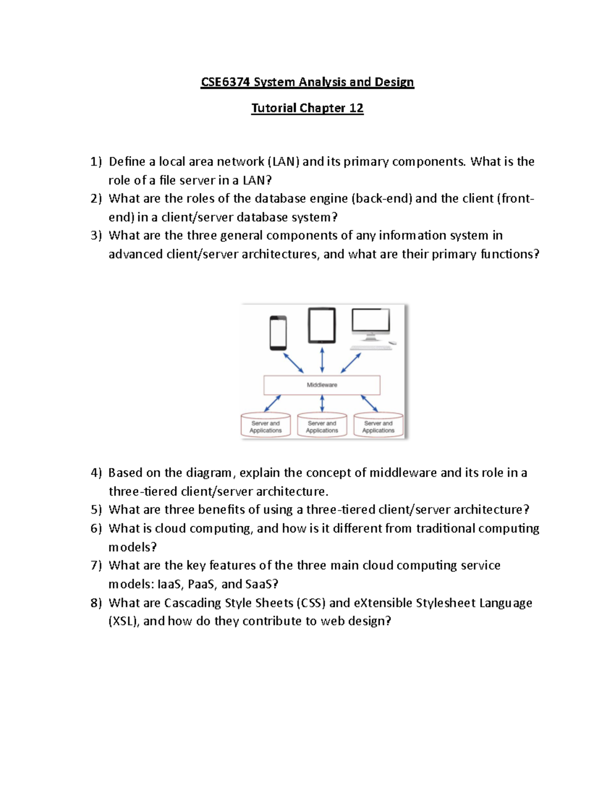 CSE6374 System analysis and design tutorial chapter 12 notes - Studocu