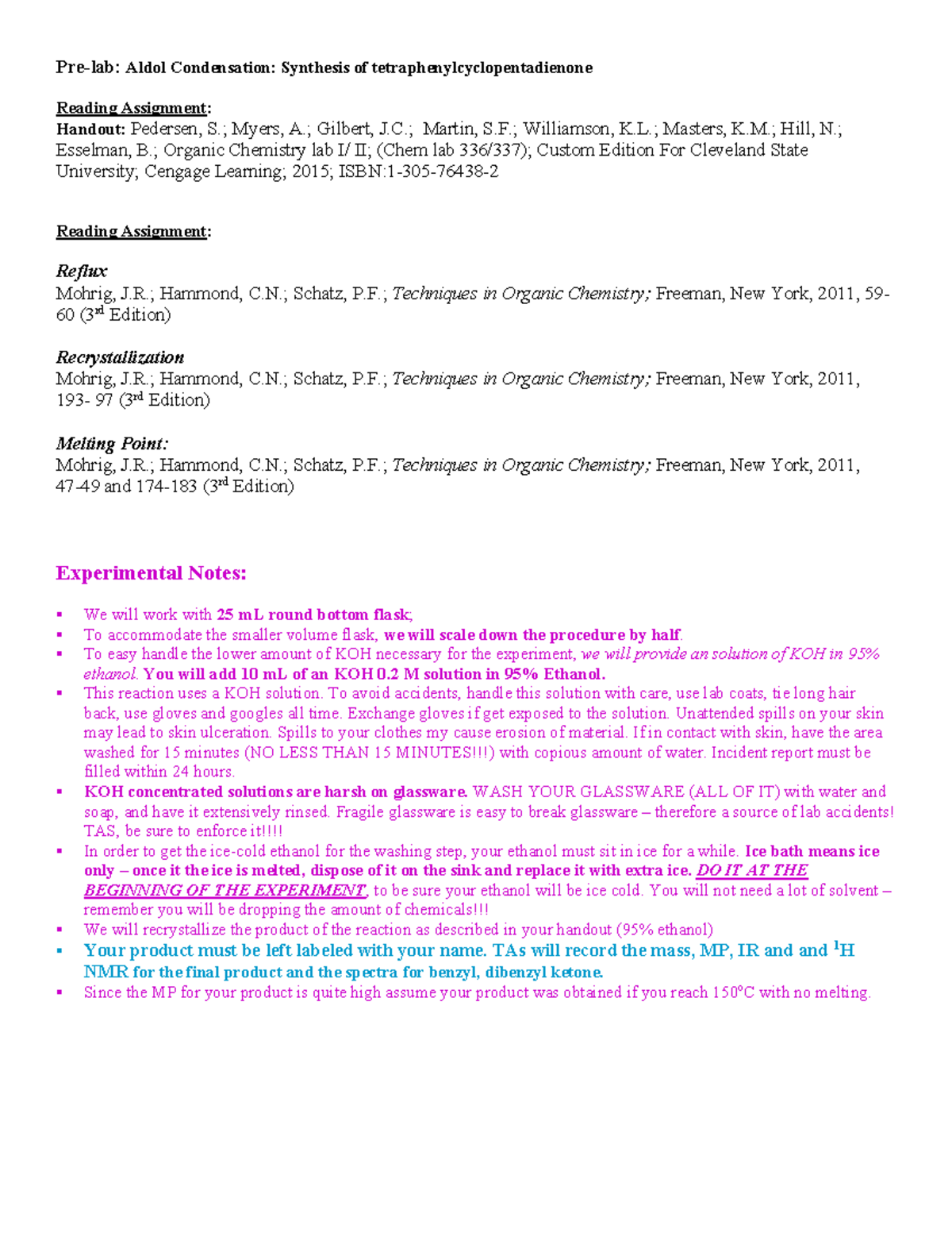 Pre-Lab Assignment: Aldol Condensation (Chem Lab) - Studocu