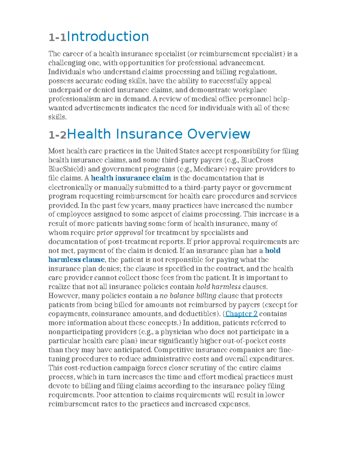 Week 1 ME2550 Reading: Exploring Health Insurance Careers and Processes ...