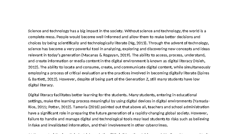 Digital Literacy Framework in the Context of Industry 4.0: RRL Theory ...
