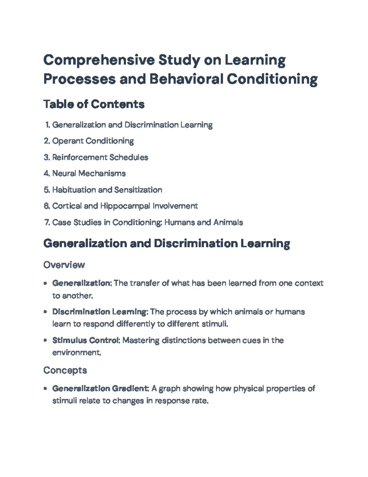 Comprehensive Study on Learning Processes and Behavioral Conditioning ...