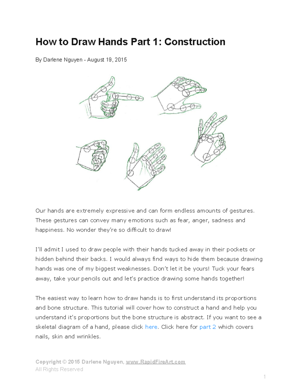How to Draw Hands Part 1: Construction Tutorial by Darlene Nguyen - Studocu