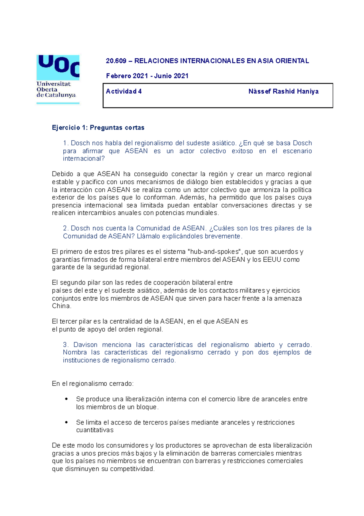 PEC IV - Soluciones y Análisis de la Comunidad ASEAN en Asia Oriental ...