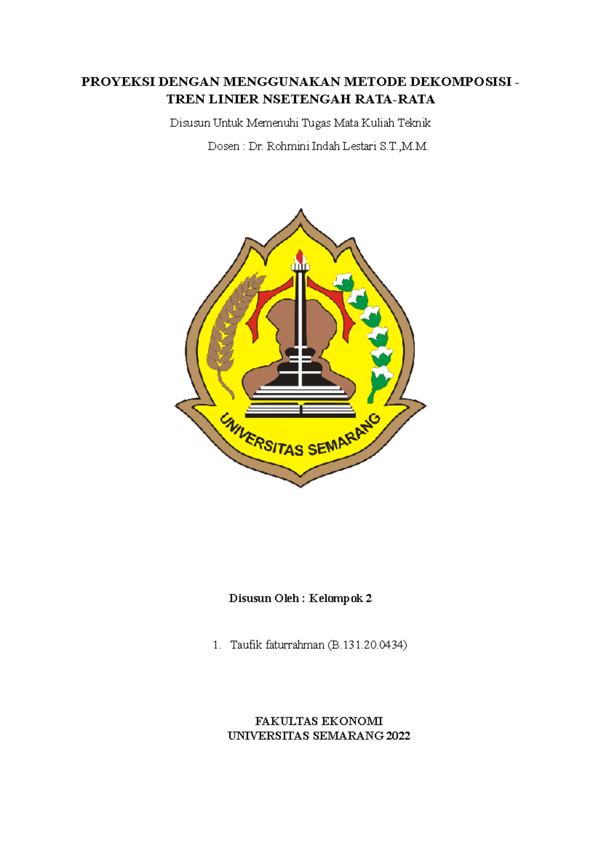 Tugas TPB KEL2 - Analisis Proyeksi Metode Dekomposisi Unilever - Studocu
