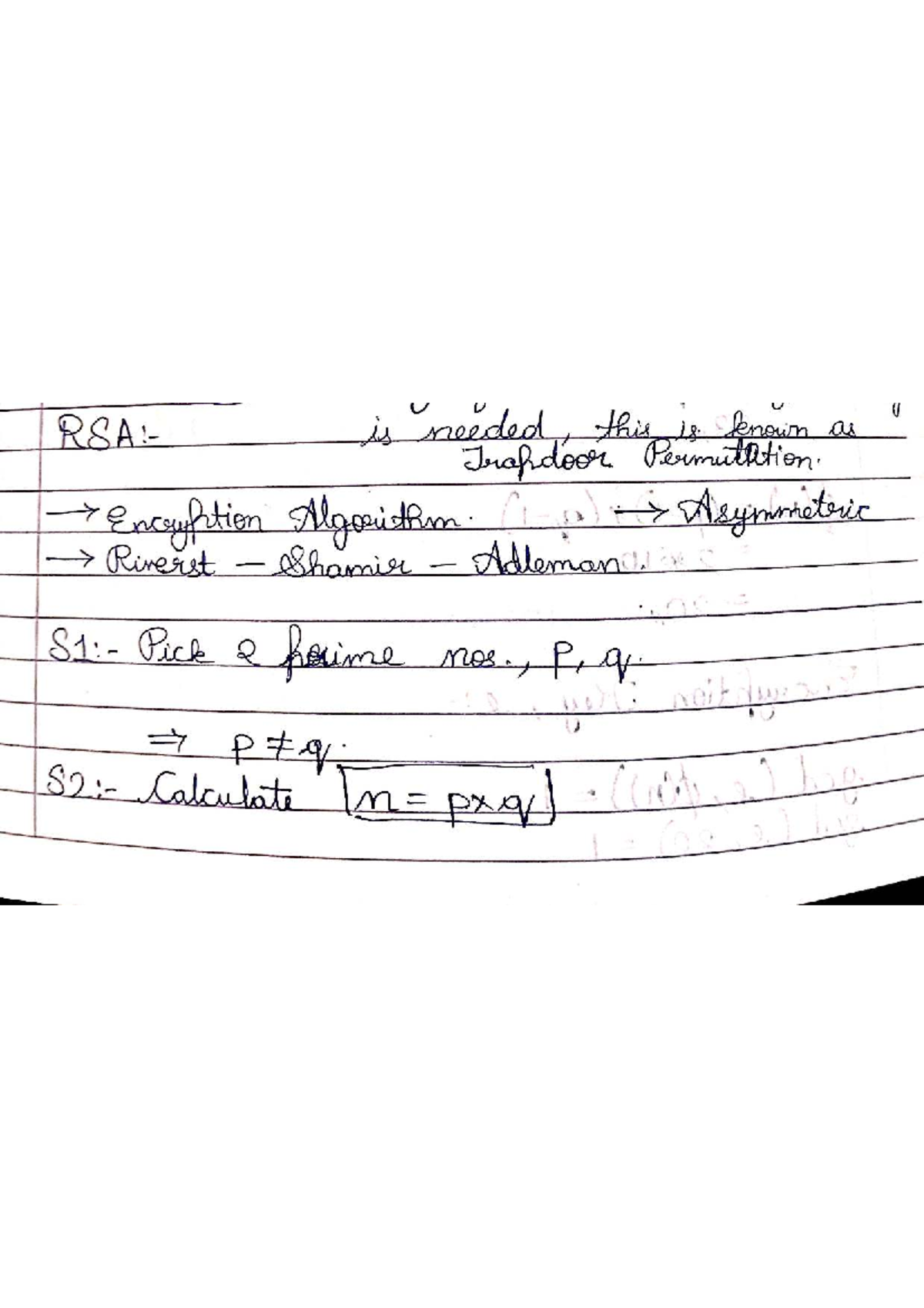 RSA Algorithm Notes - Cryptography and network security - is U needed ...