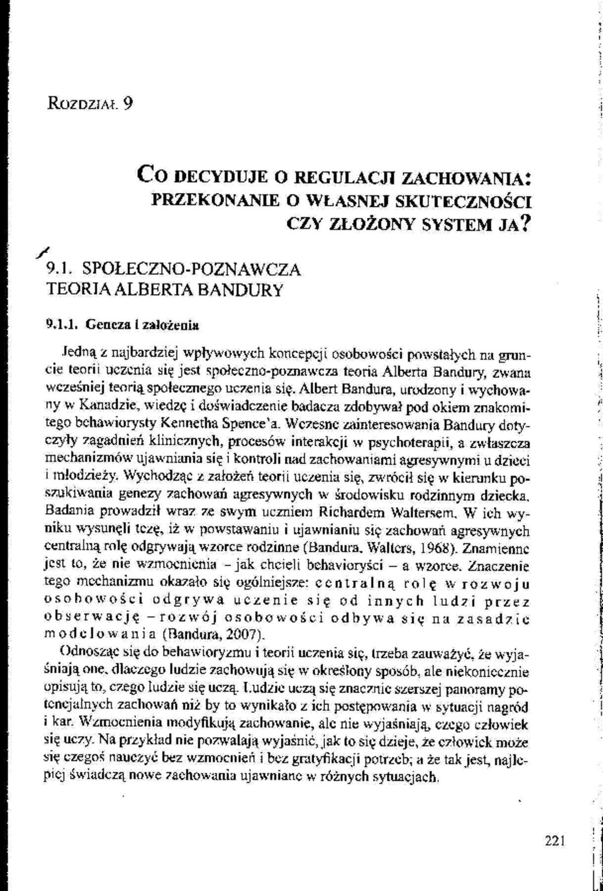 Rozdział 9.2: Teoria Bandury o Regulacji Zachowania i Skuteczności ...