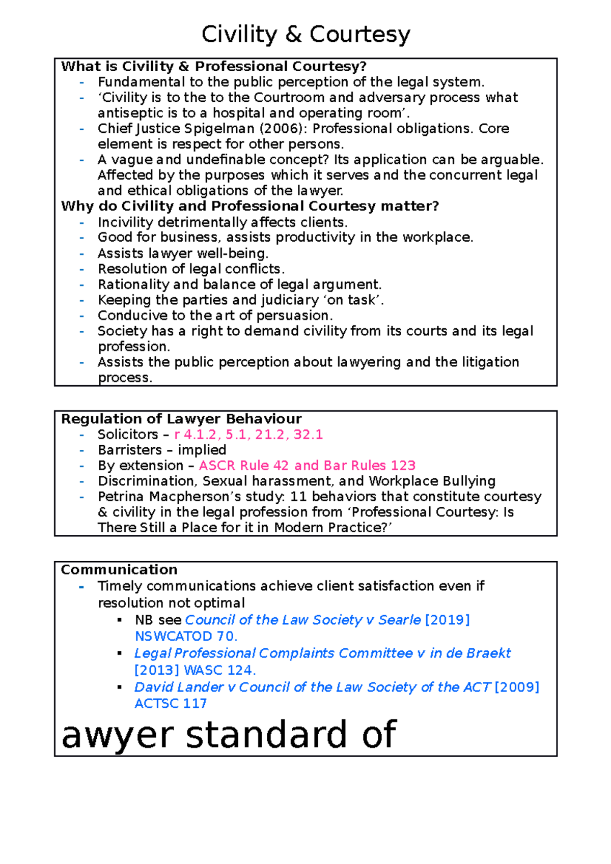 Civility & Courtesy in Law - Lecture Notes 7 (Law 101) - Studocu