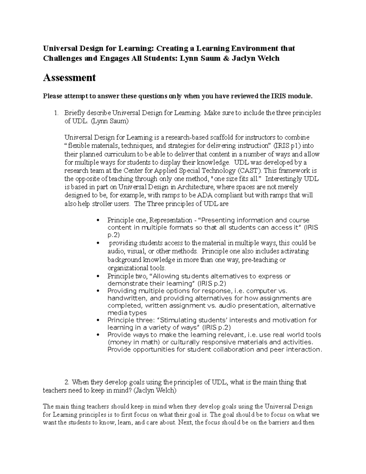 UDL For Learning - Universal Design for Learning: Creating a Learning Environment that ...