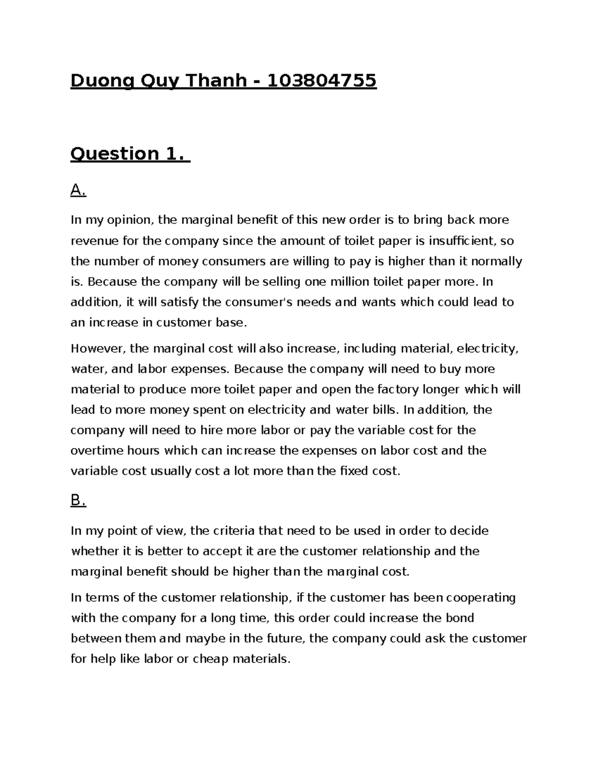 ECO102 - Week 2 Tutorial Questions - Swinburne Vietnam 2022 - Studocu