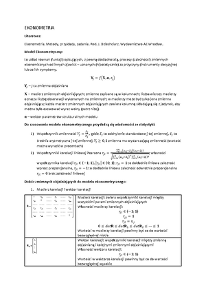Ekonometria - prognozowanie (21 stron) - Metody prognozowania, czyli takie metody, które służą ...
