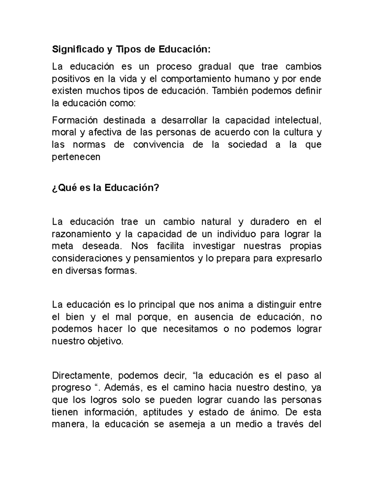Significado y Tipos de Educación - Significado y Tipos de Educación: La ...