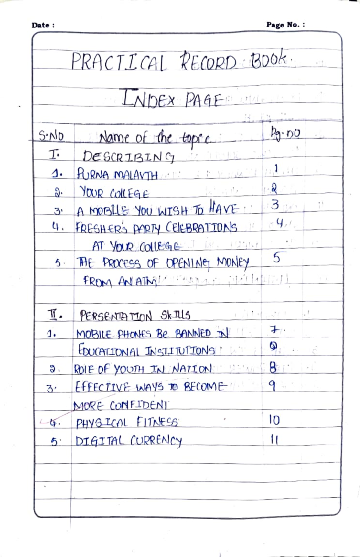 English practical - This helps u in completing your practice - Date ...