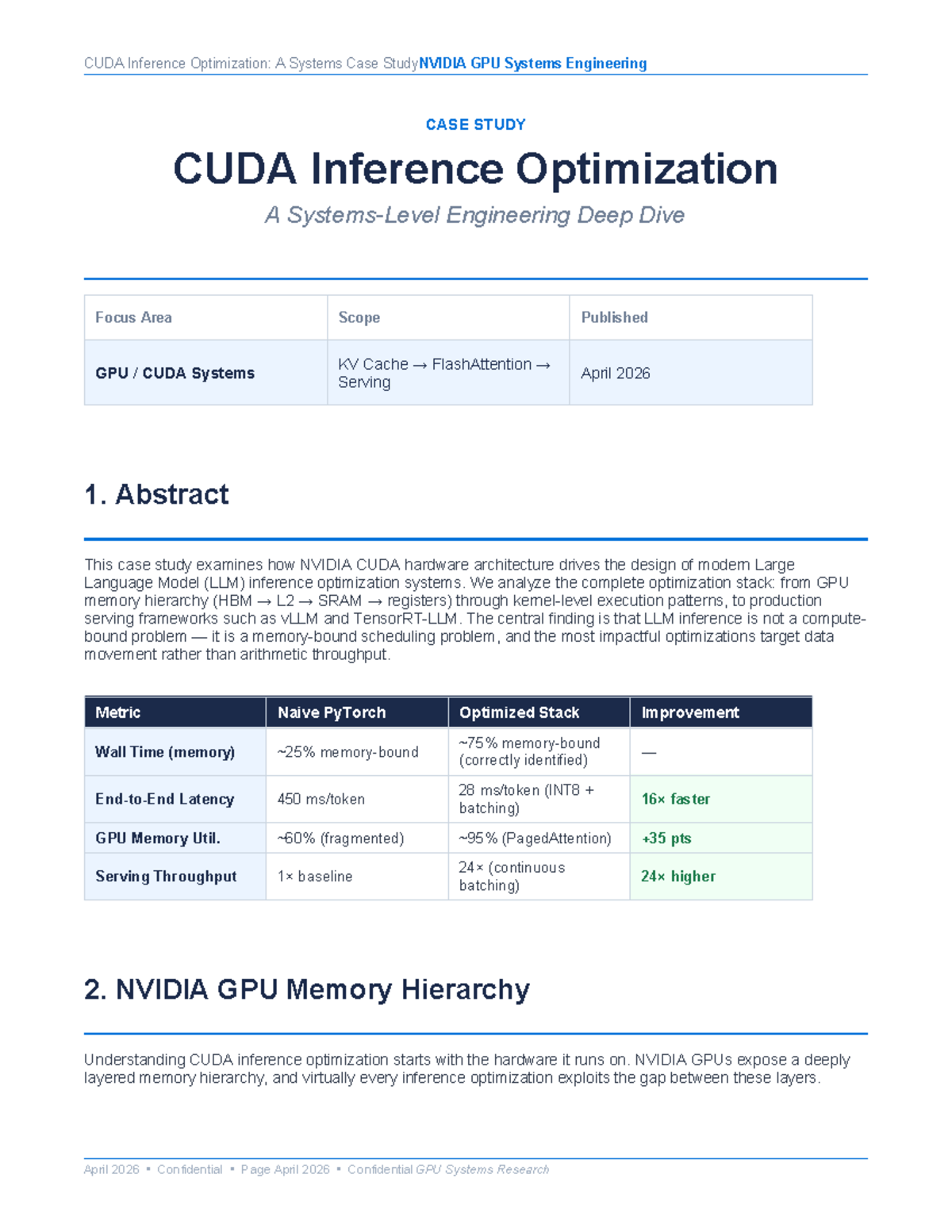 CUDA Inference Optimization: A Systems Case Study (ENGR 2026) - Studocu