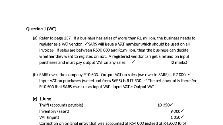 FIA 144 2025 Term Test 3 VAT Calculation Solutions - Studocu