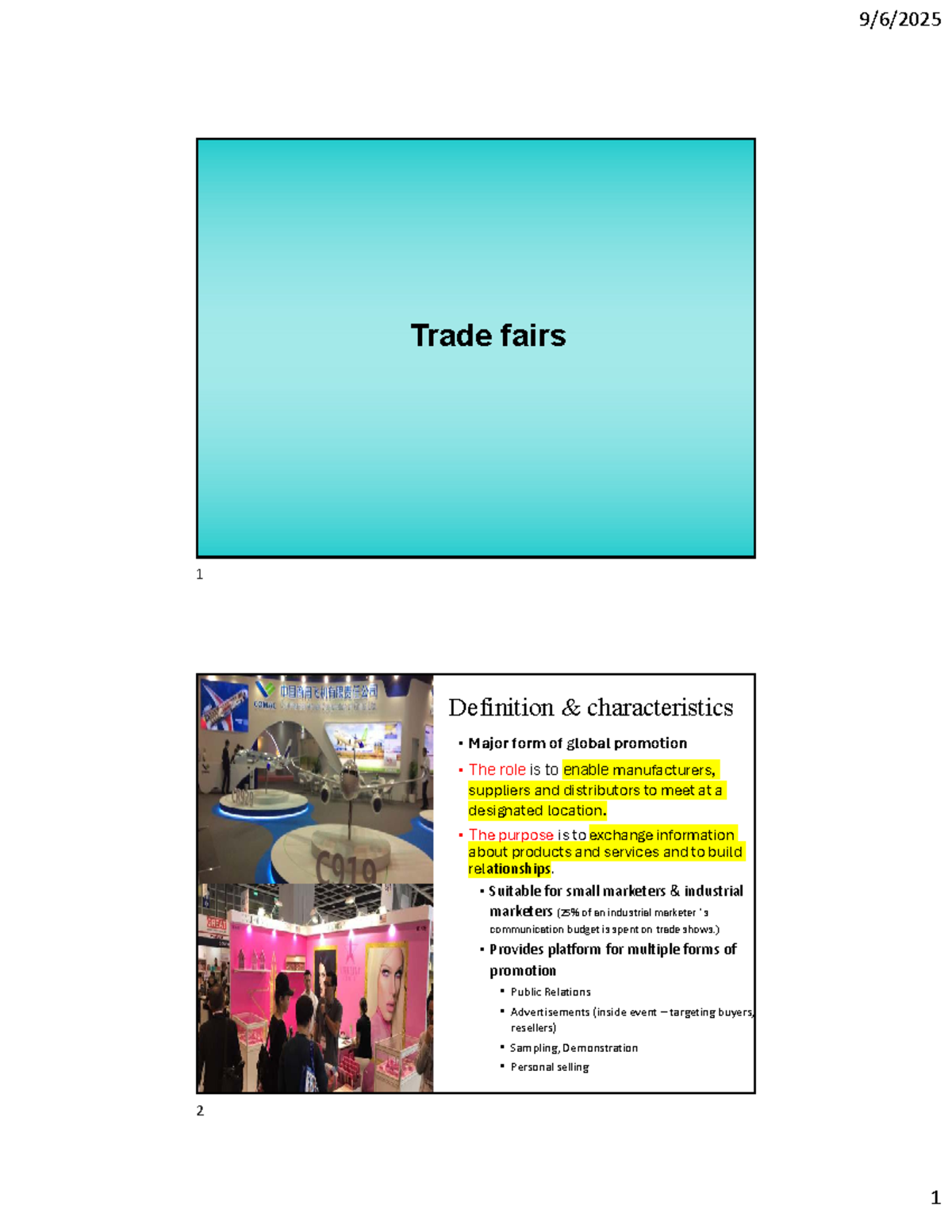 Chap6: Trade Fairs & Direct Marketing Overview and Strategies - Studocu