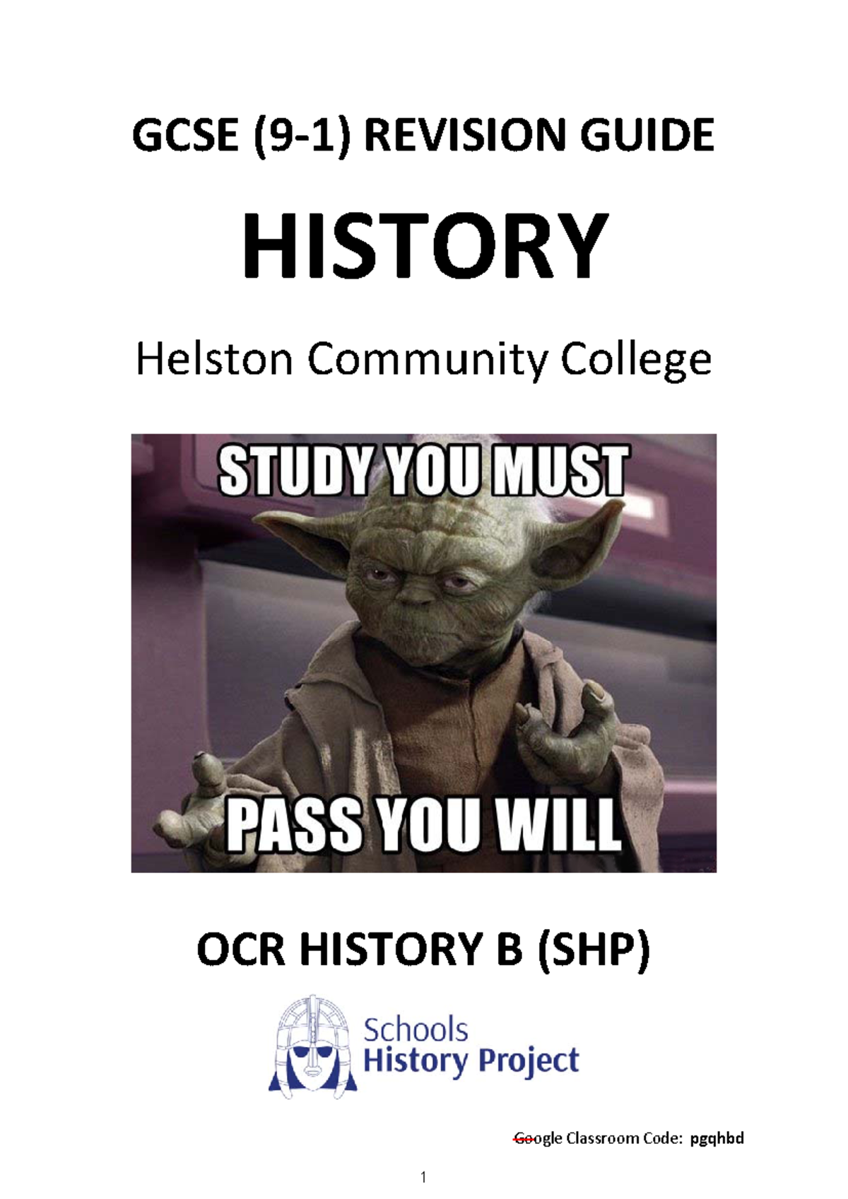 History Y11 GCSE Revision Guide: The People’s Health (1250-2000) - Studocu