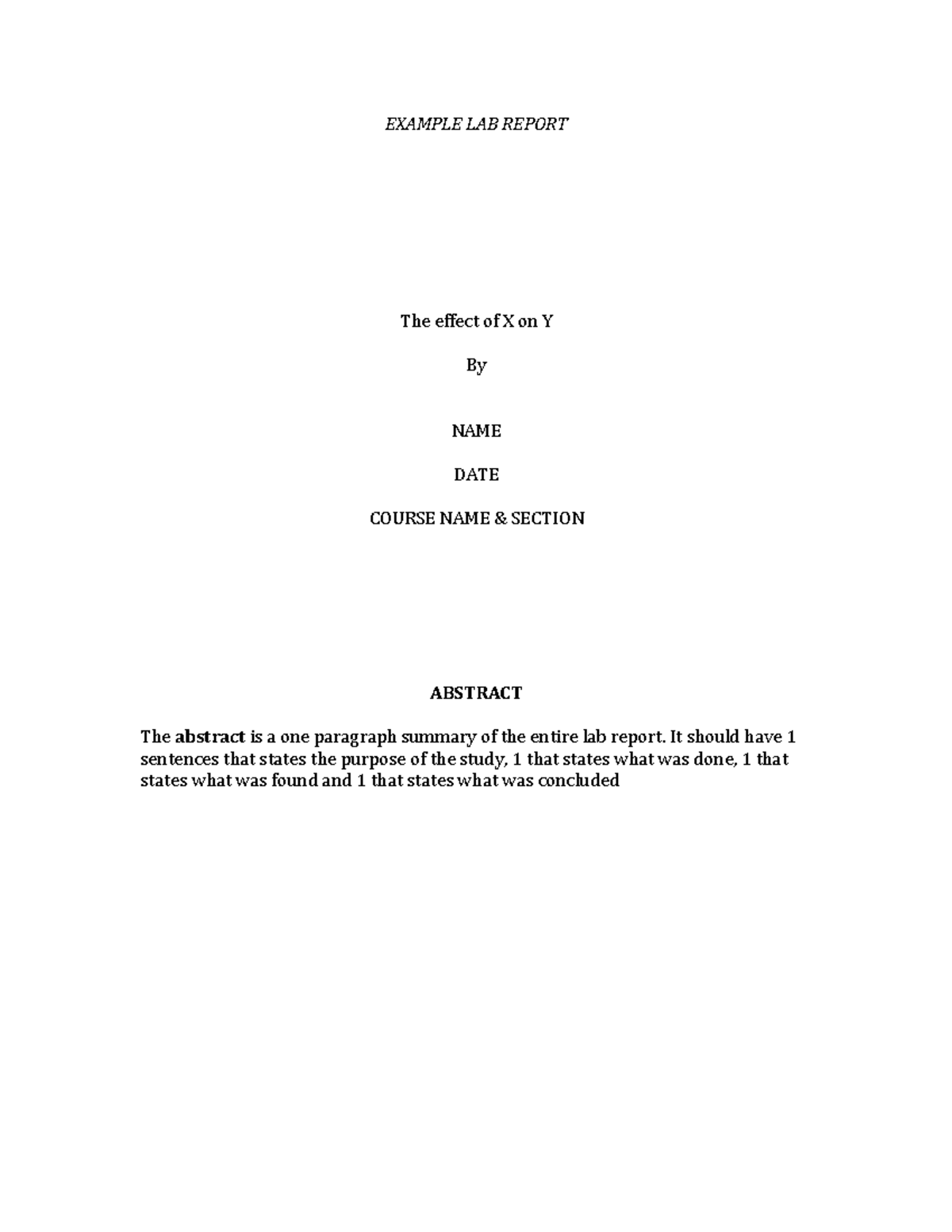 BIOL Lab Report: The Effect of X on Y Analysis - Studocu