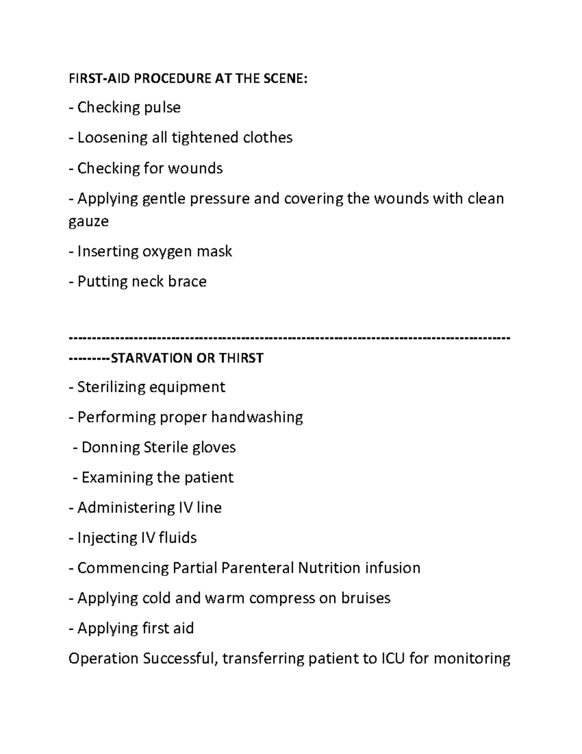 EMS 1 - First Aid Procedures and Emergency Response Techniques - Studocu