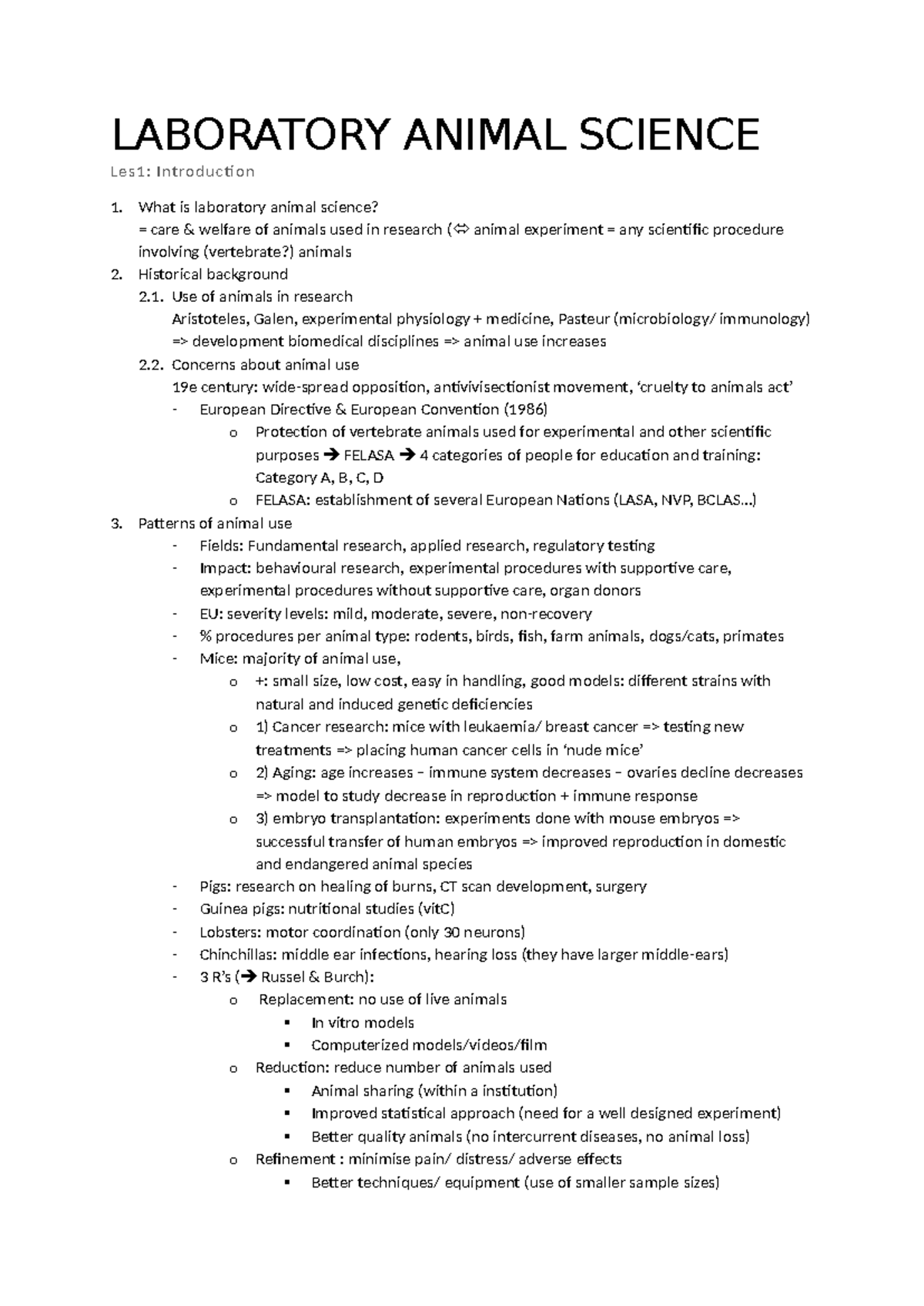 LES 1: Introduction to Laboratory Animal Science and Research Ethics ...