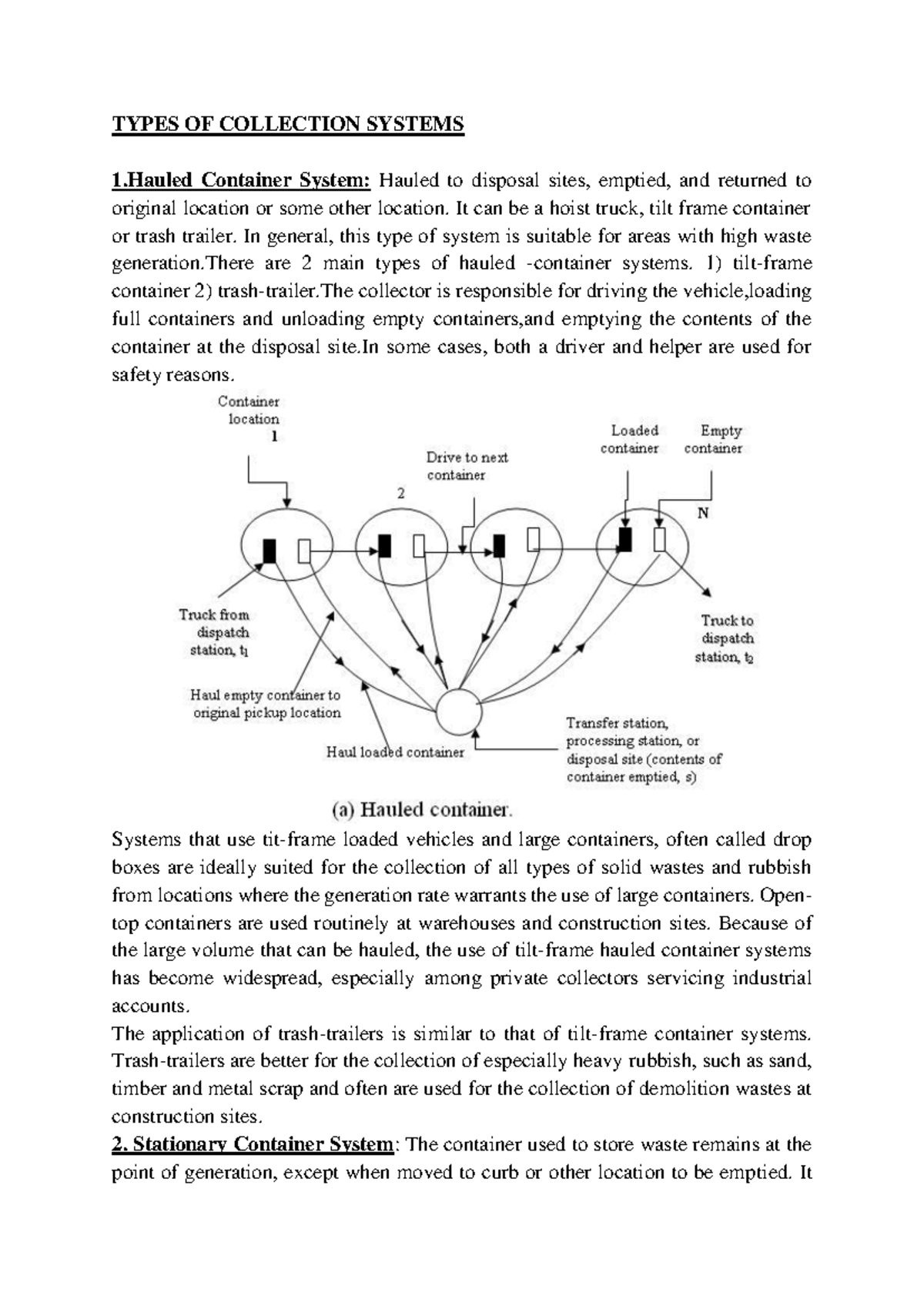 Types of Waste Collection Systems: Hauled vs. Stationary Methods - Studocu