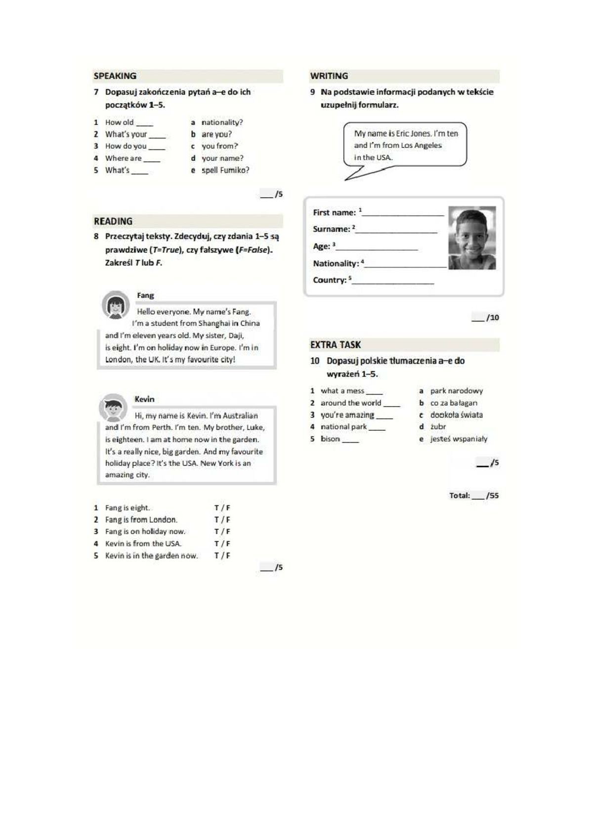 SPEAKING & WRITING 7: Questions and Answers Practice - Studocu