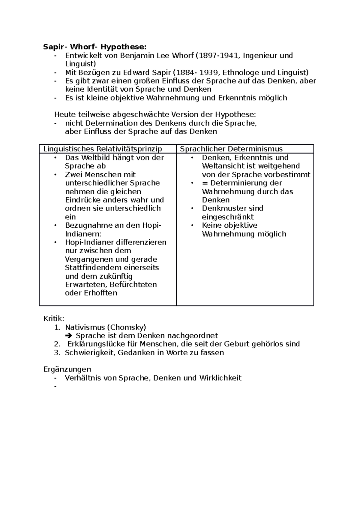 Einführung in die Sapir-Whorf Hypothese: Sprachliche Relativität und ...