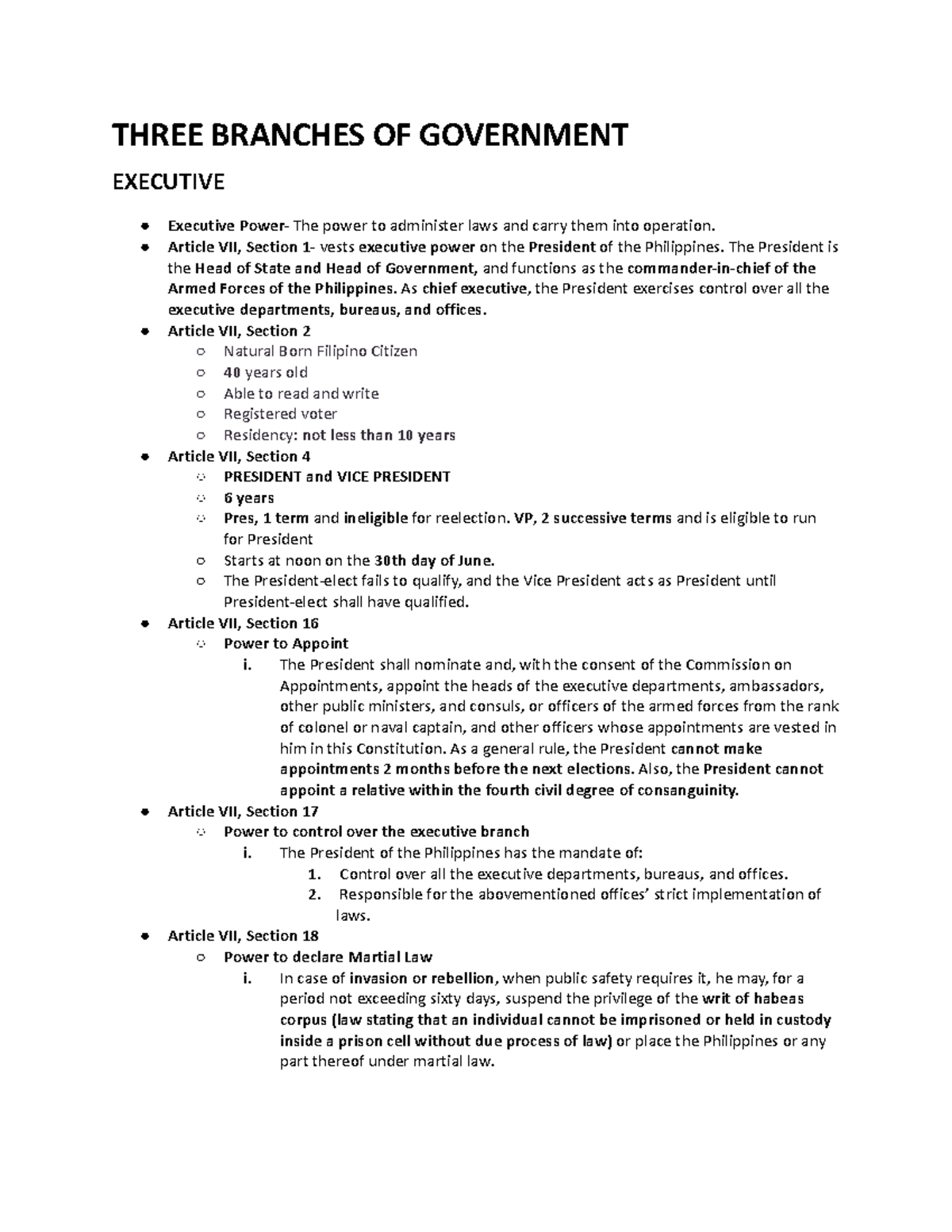 PPGC-Midterm-Review: Overview of the Three Branches of Government - Studocu