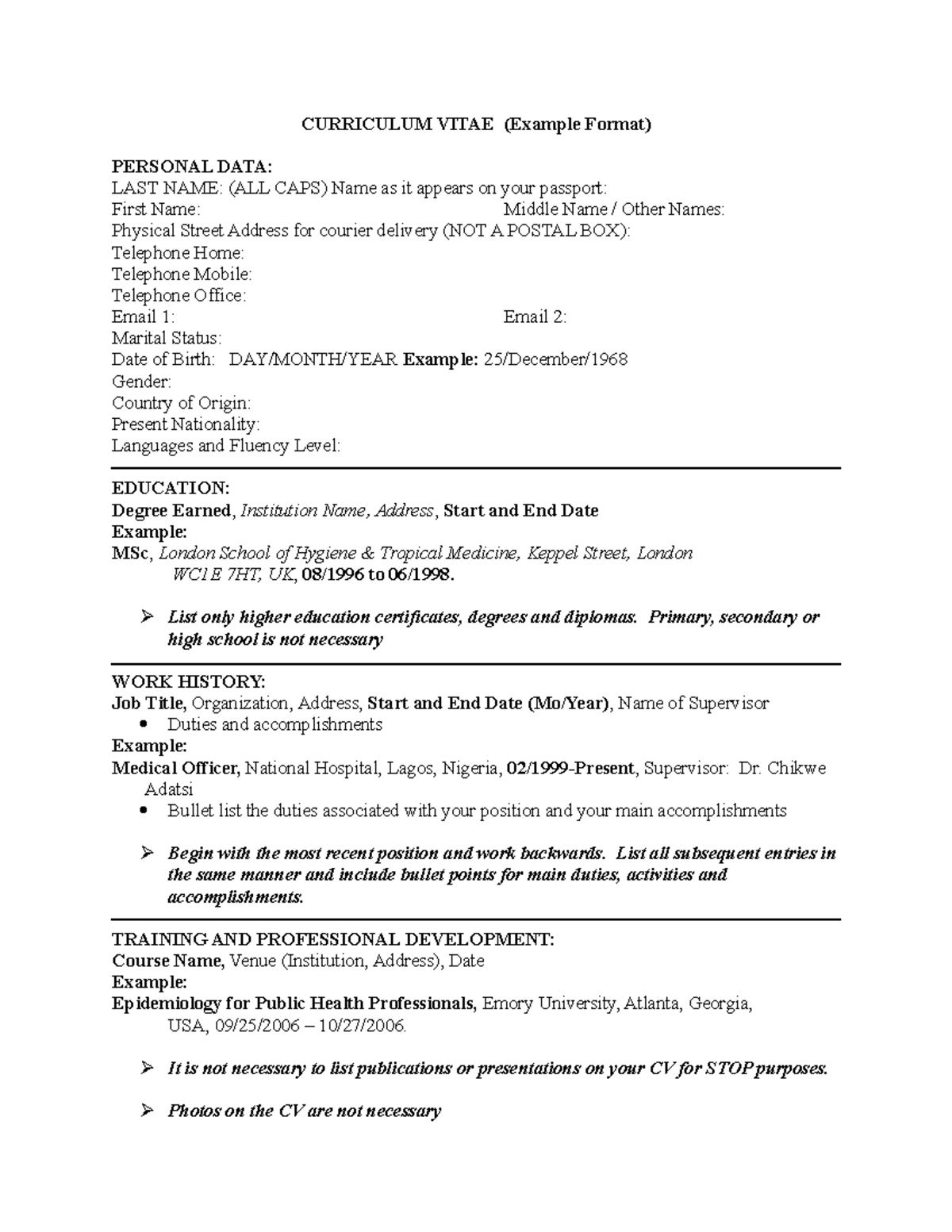 Curriculum Vitae Example Format - LEARN EASY Guide - Studocu