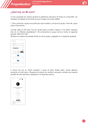 actividad 3 prepudeutico - Actividad integradora 6 Semana 3 1 Mi educación en Prepa en Línea-SEP ...