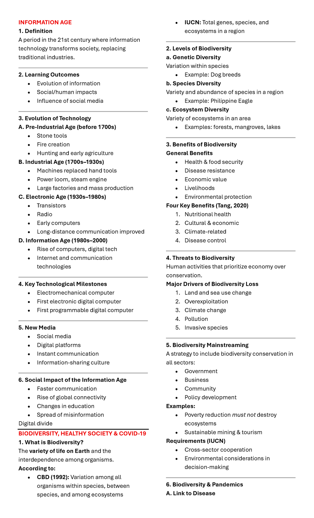 STAS- Reviewer: Finals on Information Age, Biodiversity, and Social ...