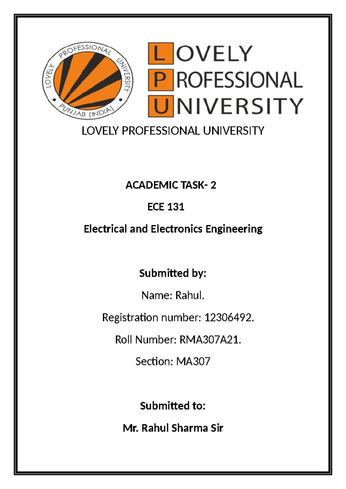 PROTEUS ASSIGNMENT - LOVELY PROFESSIONAL UNIVERSITY ACADEMIC TASK- 2 ...