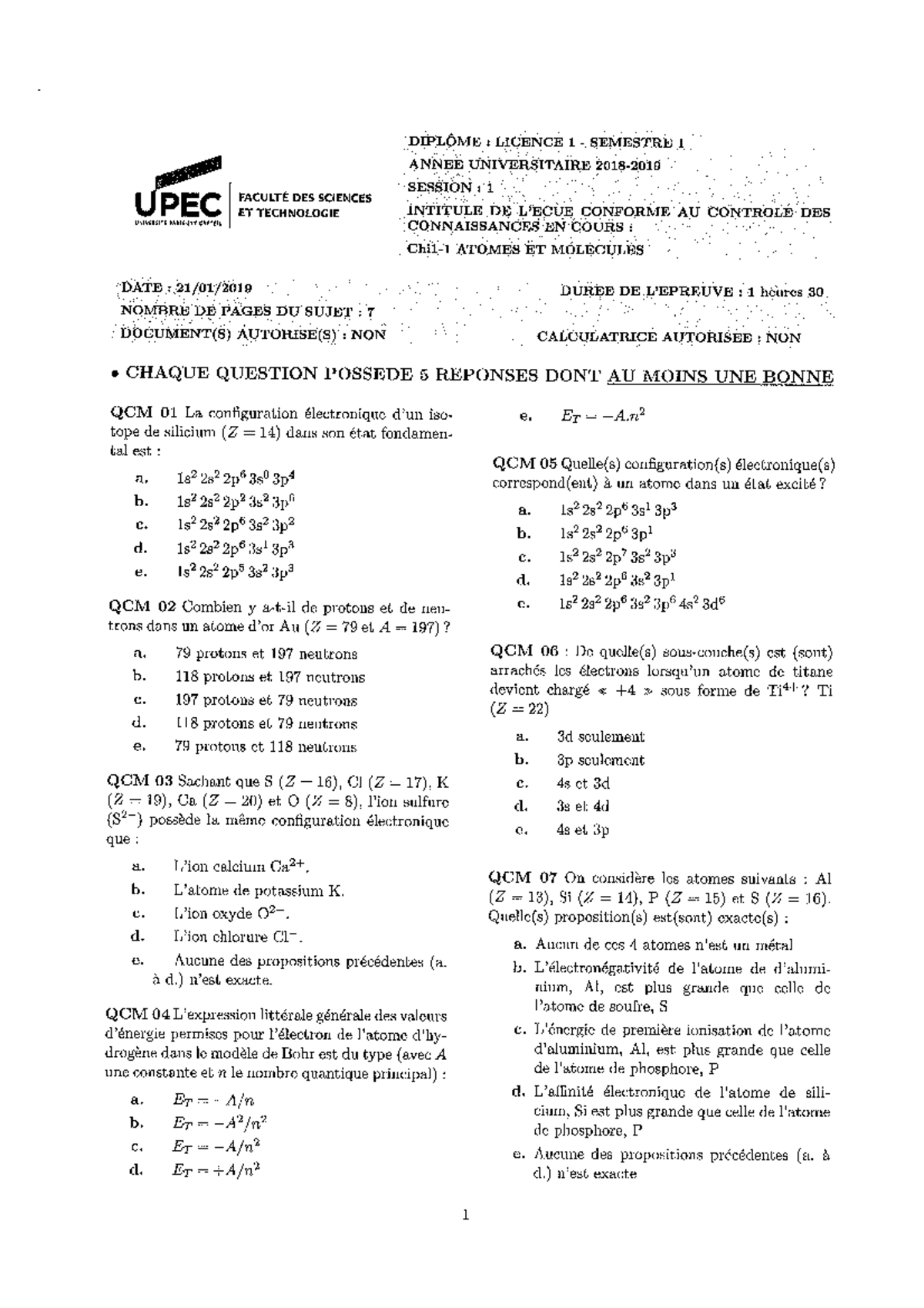 Session 1 Exam Annales 2018-19 - Studocu