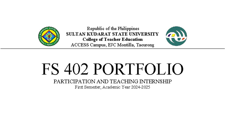 FS 402 - Portfolio on Teaching Internship and Action Research Insights ...