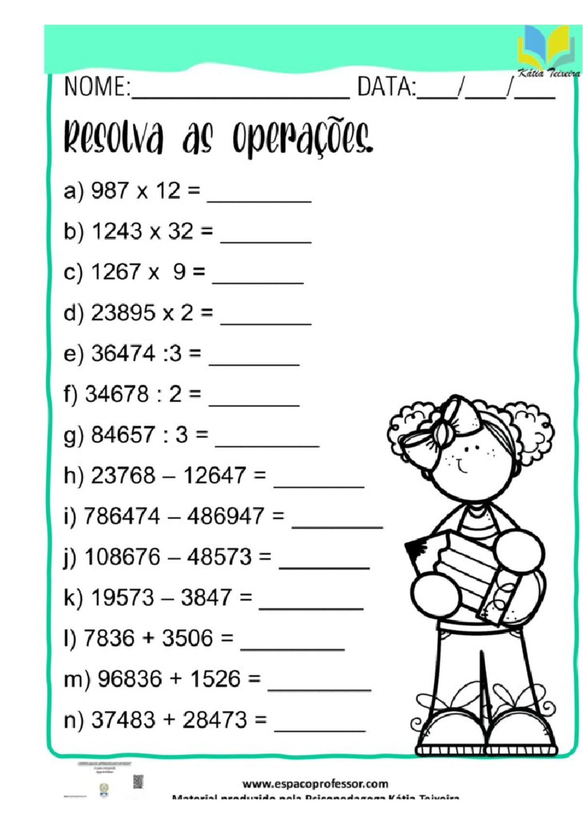 Atividades de Matemática 4º Ano - Copa do Mundo 2026 - Studocu