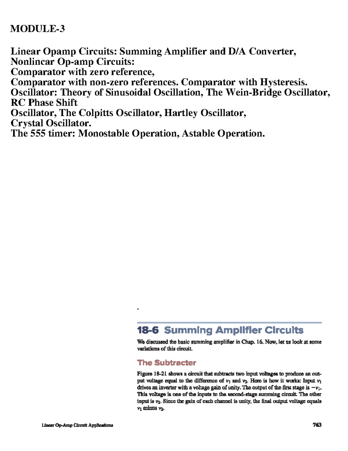 Module 3 EPC - Epc notes - Electronic Principles and circuits - Linear ...