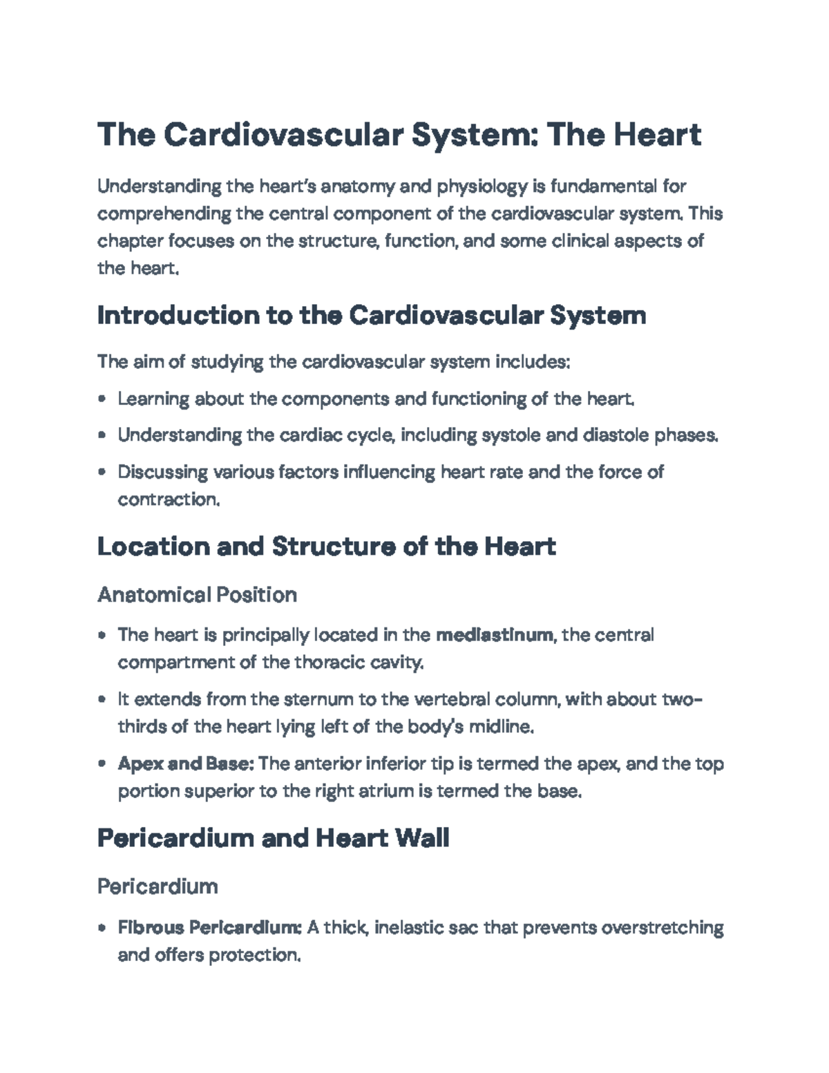 Cardiovascular System Overview: Anatomy and Function of the Heart - The ...
