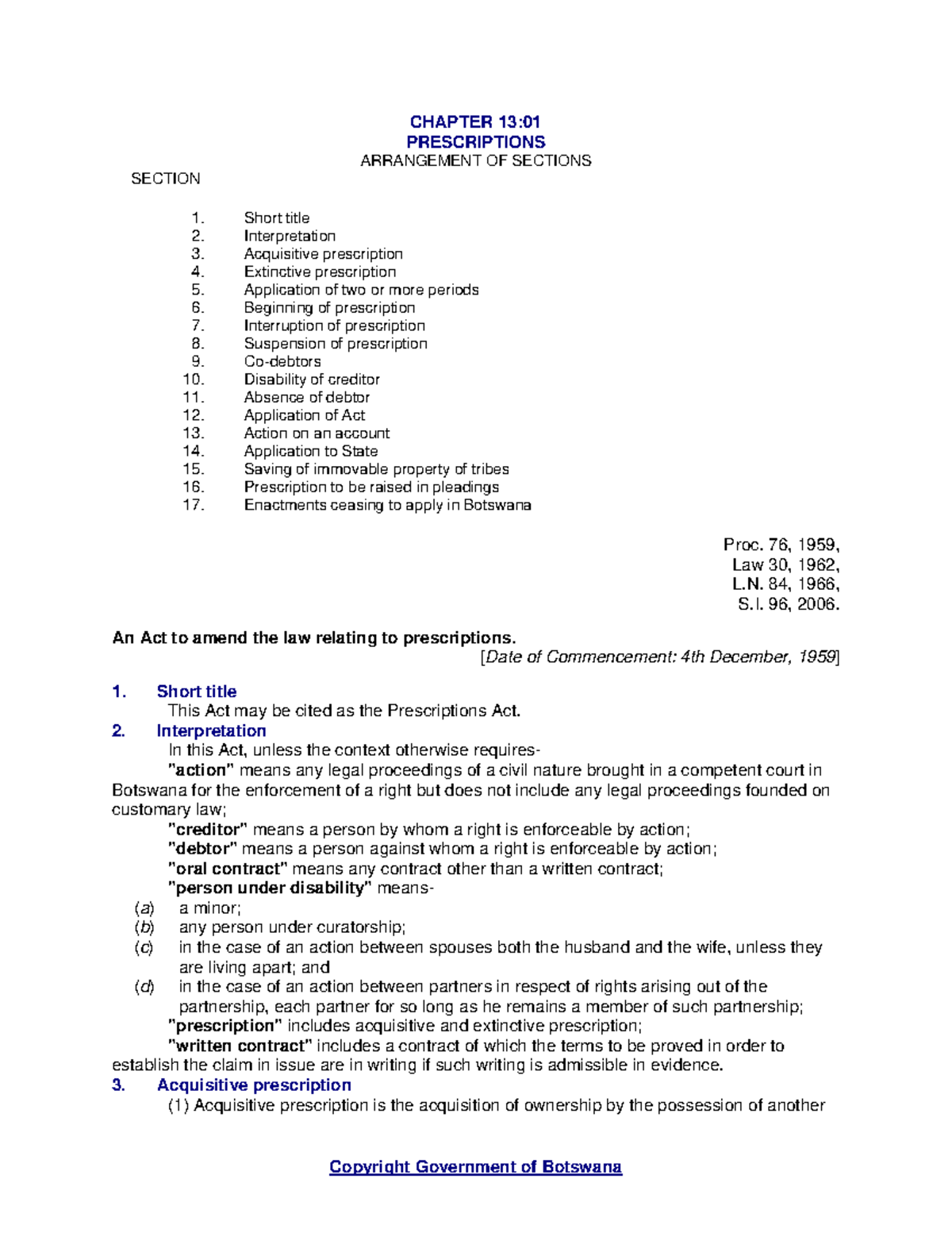 Ch13-01 Prescriptions Act Overview and Key Provisions - Studocu