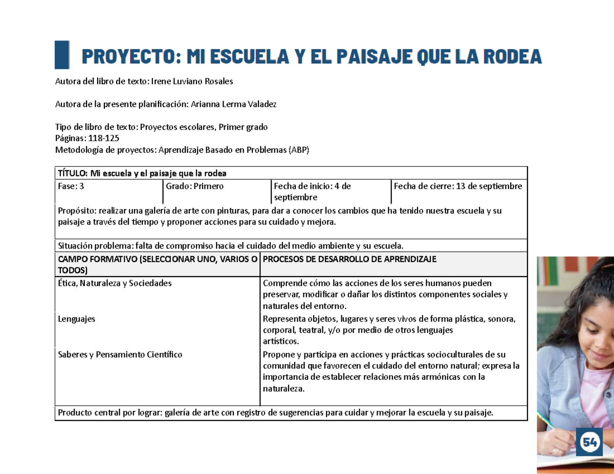 Proyecto Escolar: Mi Escuela y el Paisaje que la Rodea - 1er Grado ...
